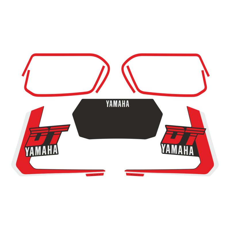 Stickerset Yamaha DT Wit/Rood/Zwart