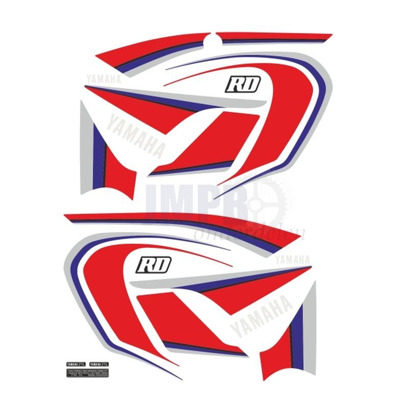 Stickerset Yamaha RD50MX Zwart - Compleet