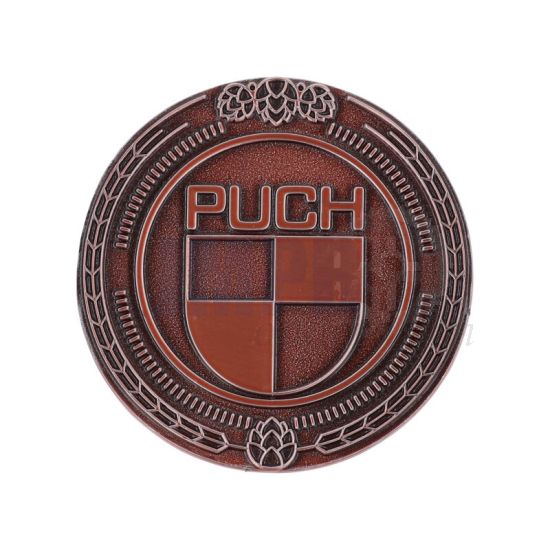 Embleem Sticker Puch Logo Metaal Brons 47MM
