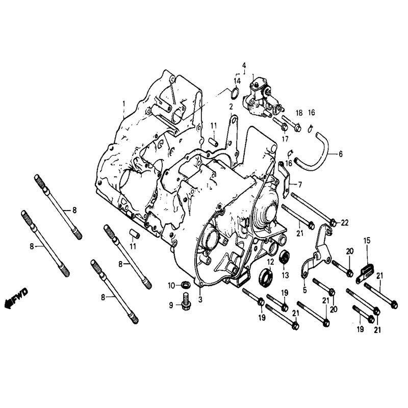 Exploded View Honda MB50 - Carters / Oliepomp