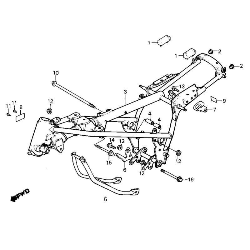 Exploded View Frame Honda MB50